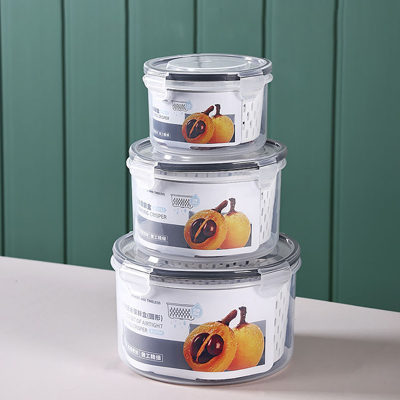 3-in-1 Fridge Produce Storage Containers - Ventilated Bins with ...